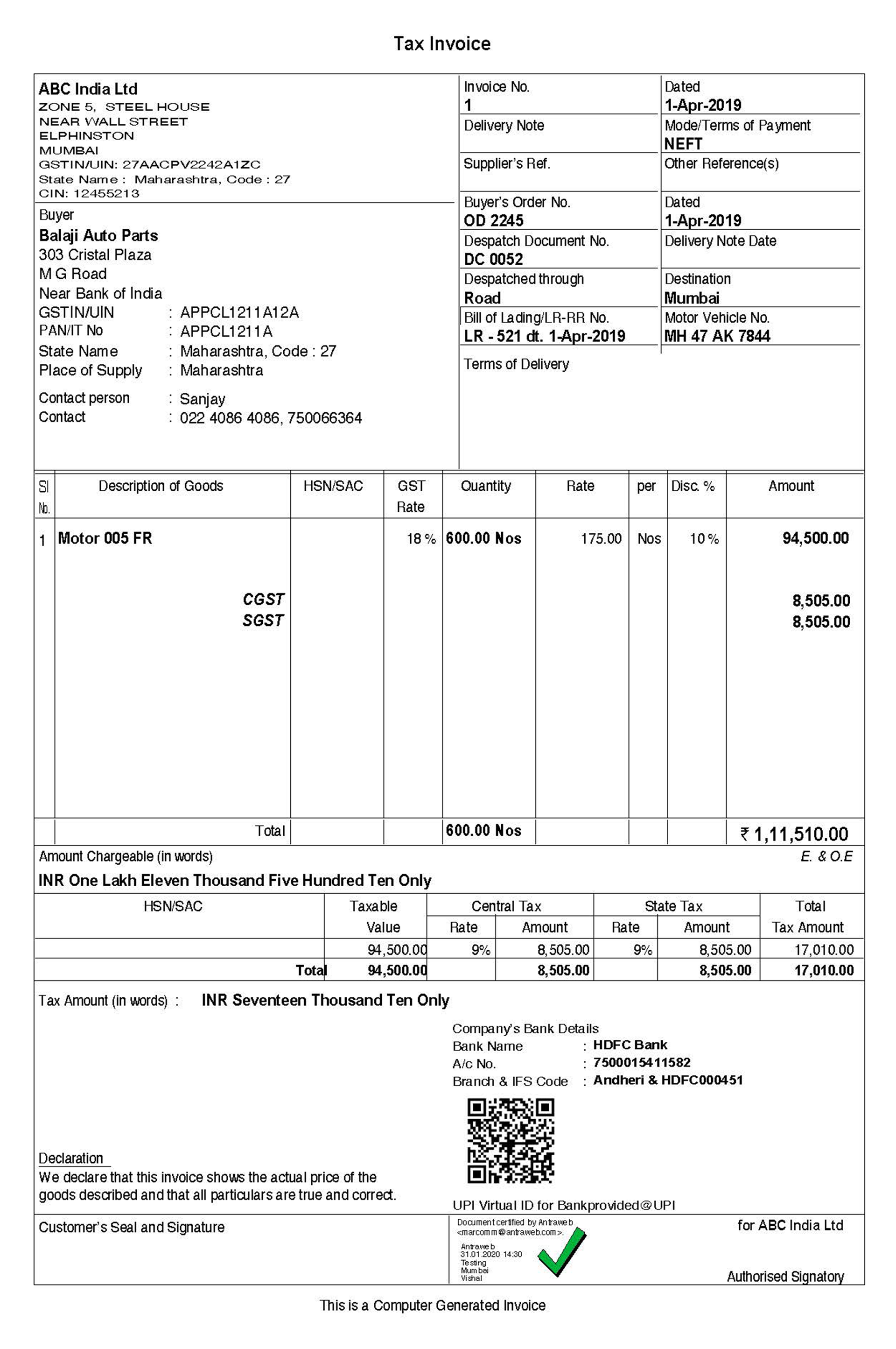Qr Code Invoice Gambaran